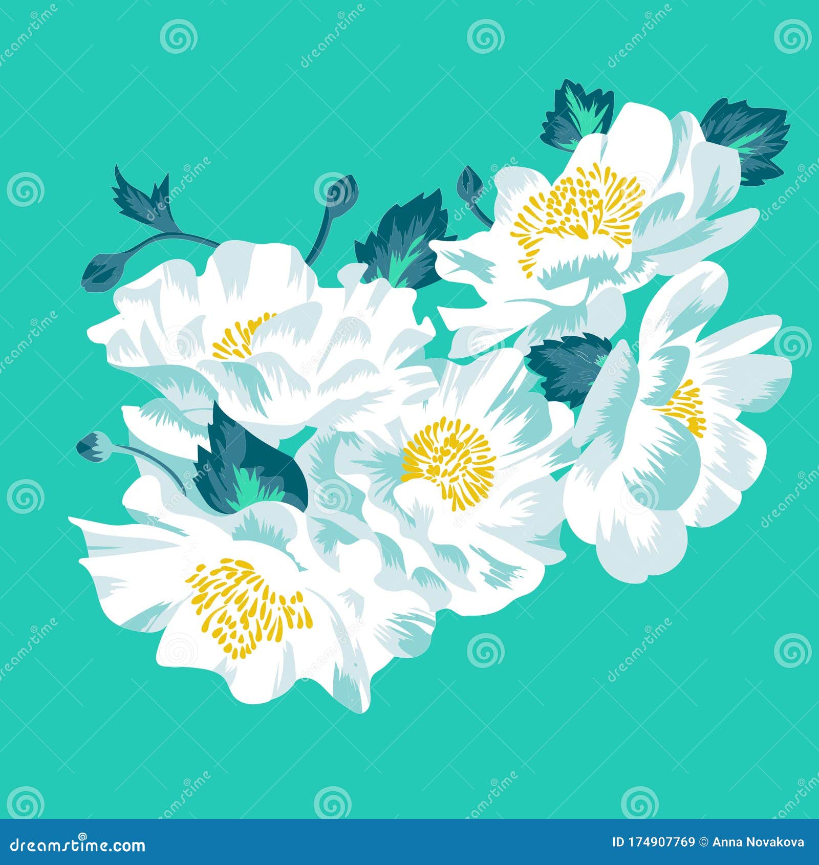 Tender Background with Blue Abstract Flower Stock Vector - Illustration ...