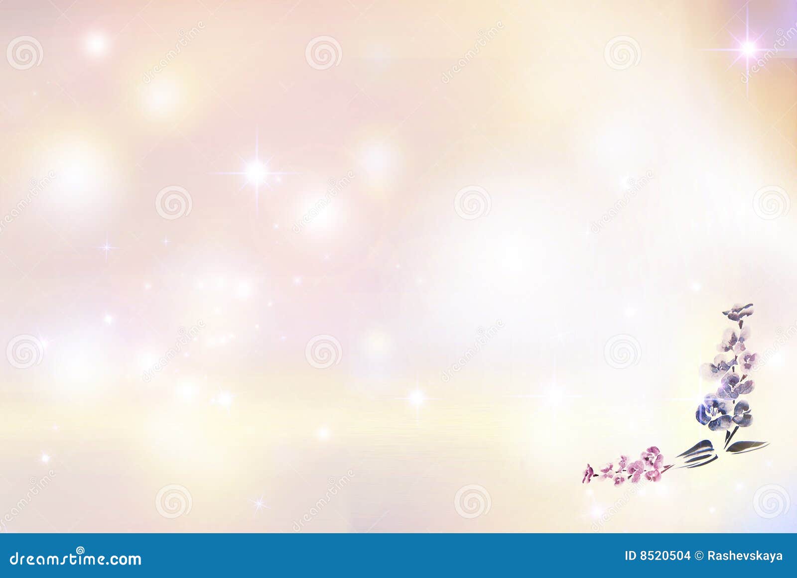 Tender Background with the Stars and Flowers Stock Illustration ...