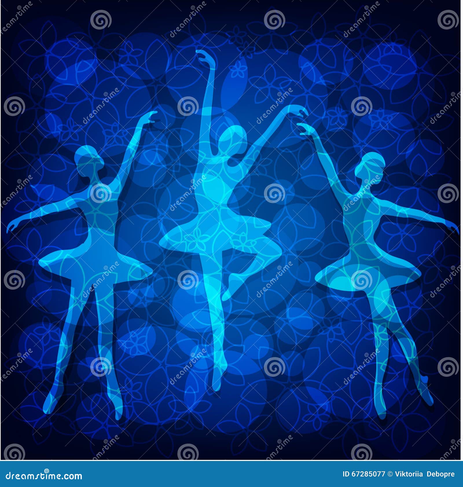 Tender Ballet Dancers on Blue Background Stock Vector - Illustration of ...