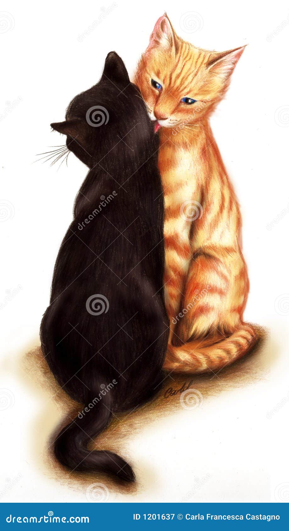 Tender cats stock illustration. Illustration of kitty - 1201637