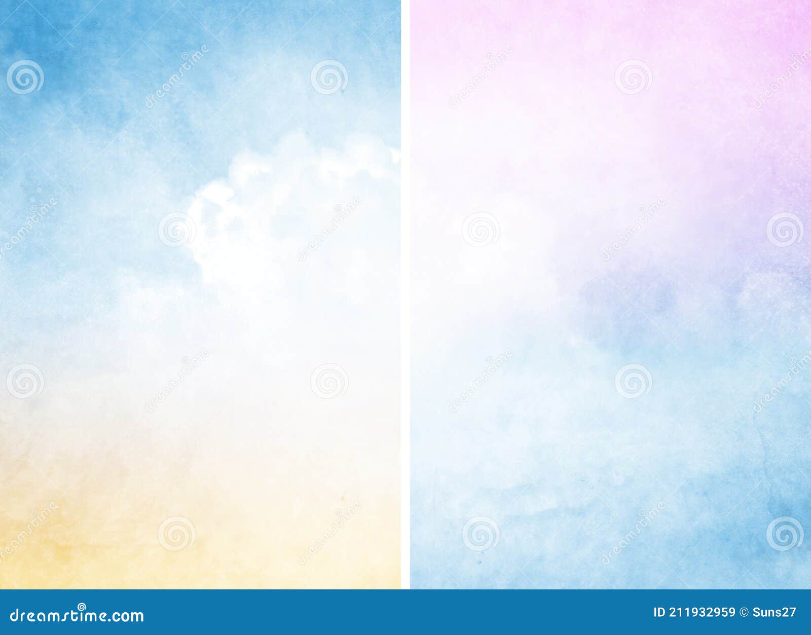 Tender Color Sky with Clouds in Two Backgrounds Stock Image - Image of ...