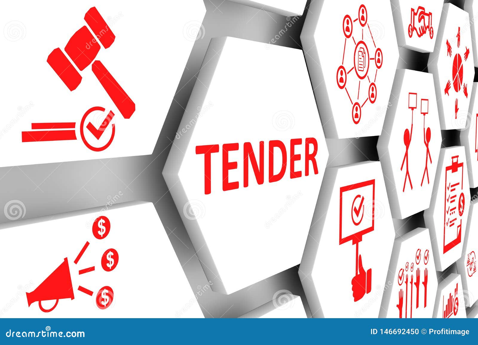 TENDER Concept Cell Background Stock Illustration - Illustration of ...