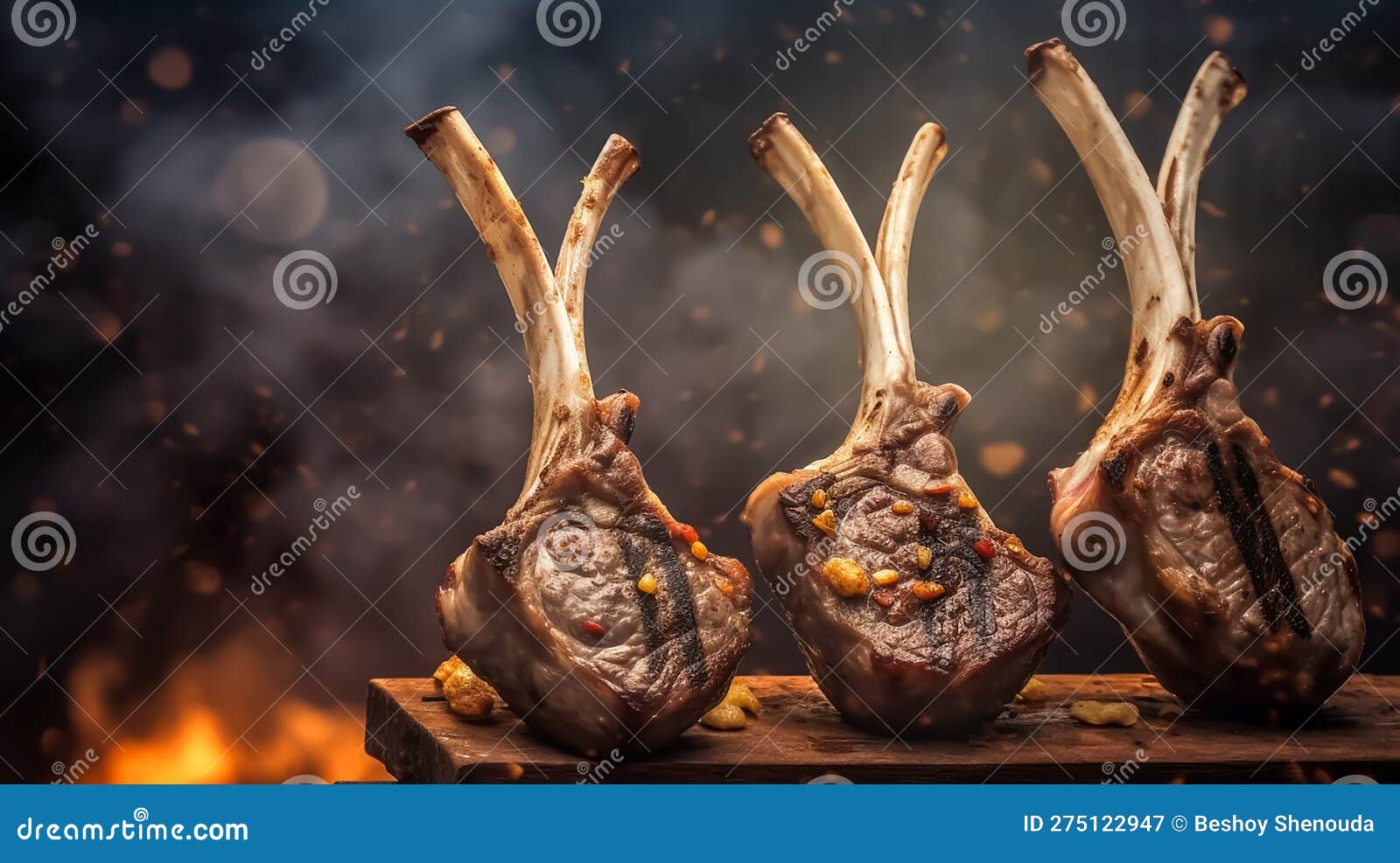 Tender and Delicious Grilled Rack of Lamb Chops Cooked in Middle ...