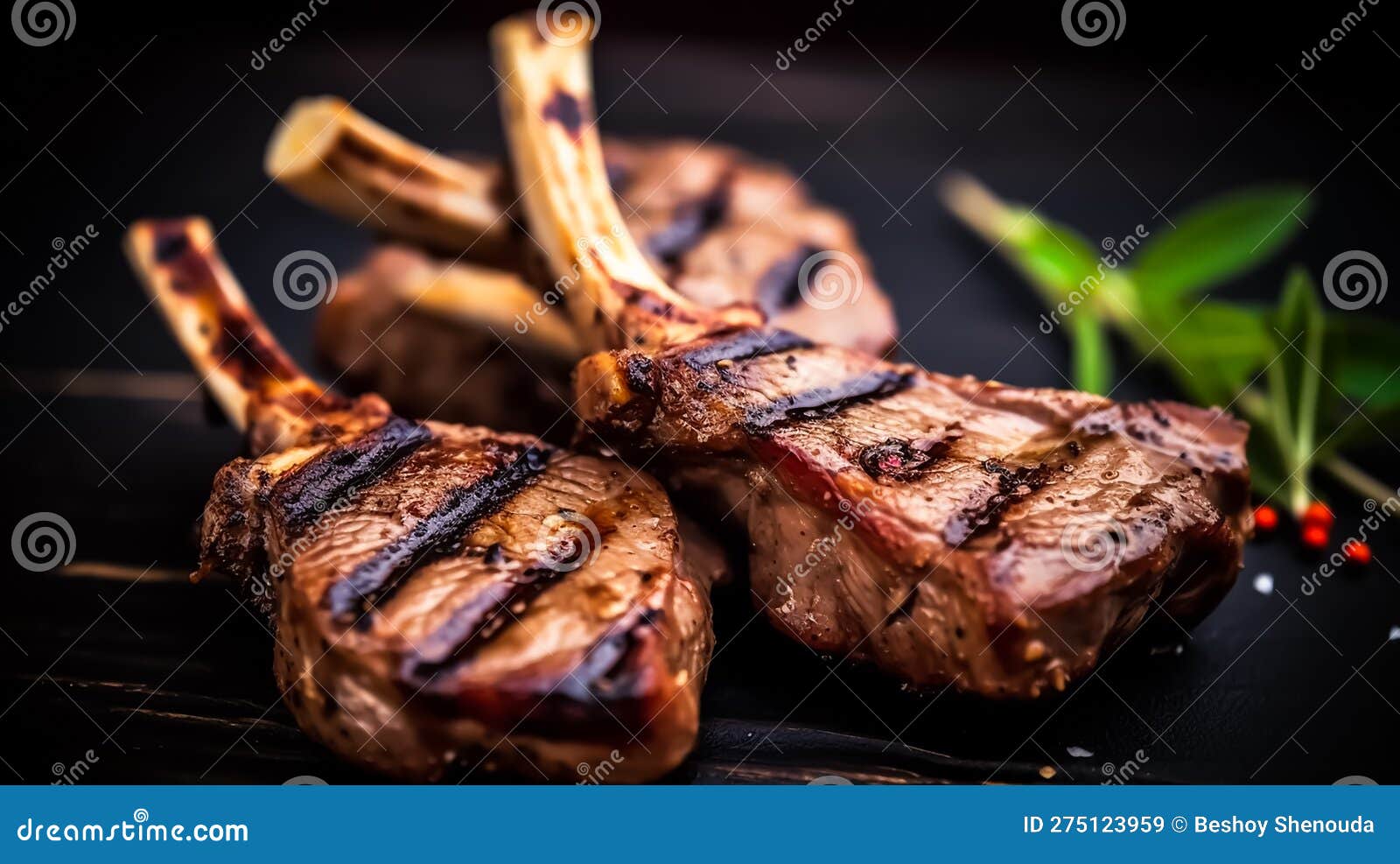 Tender and Delicious Grilled Rack of Lamb Chops Cooked in Middle ...