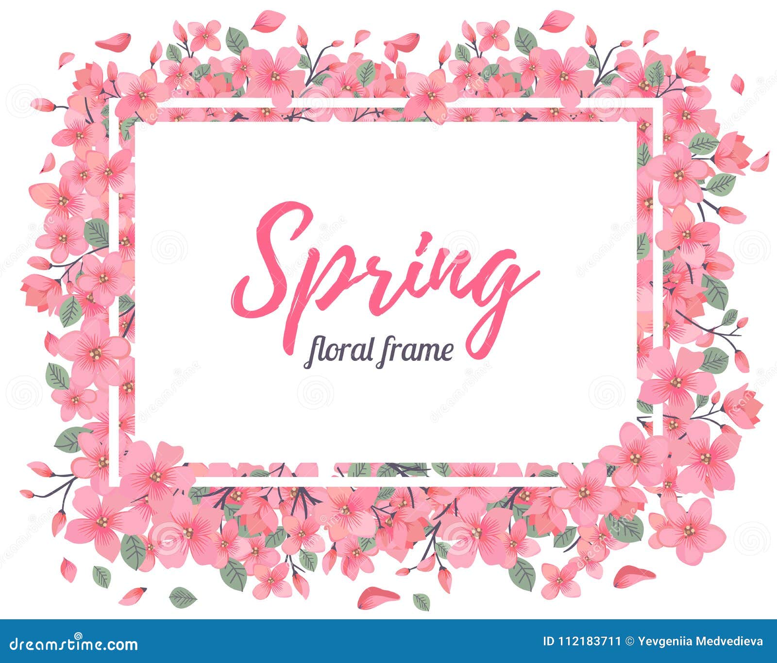 Tender Floral Summer or Spring Frame Template Stock Vector ...
