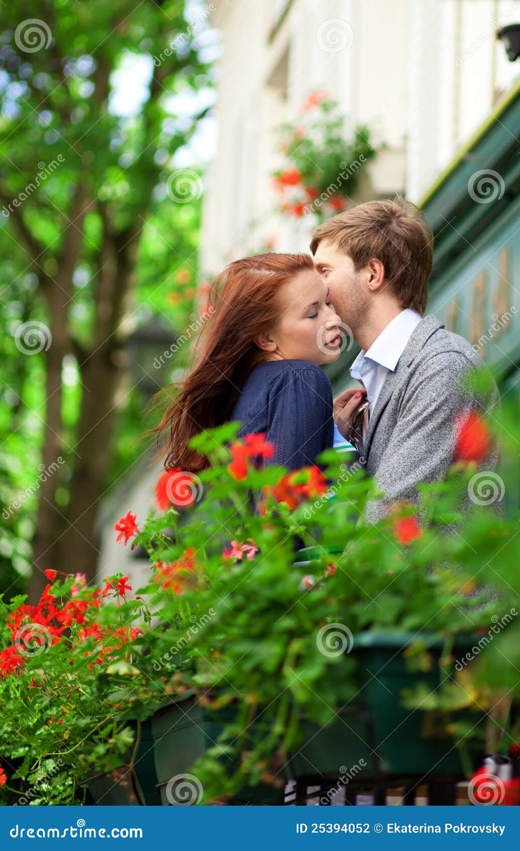 Tender hug on the balcony stock photo. Image of couple - 25394052