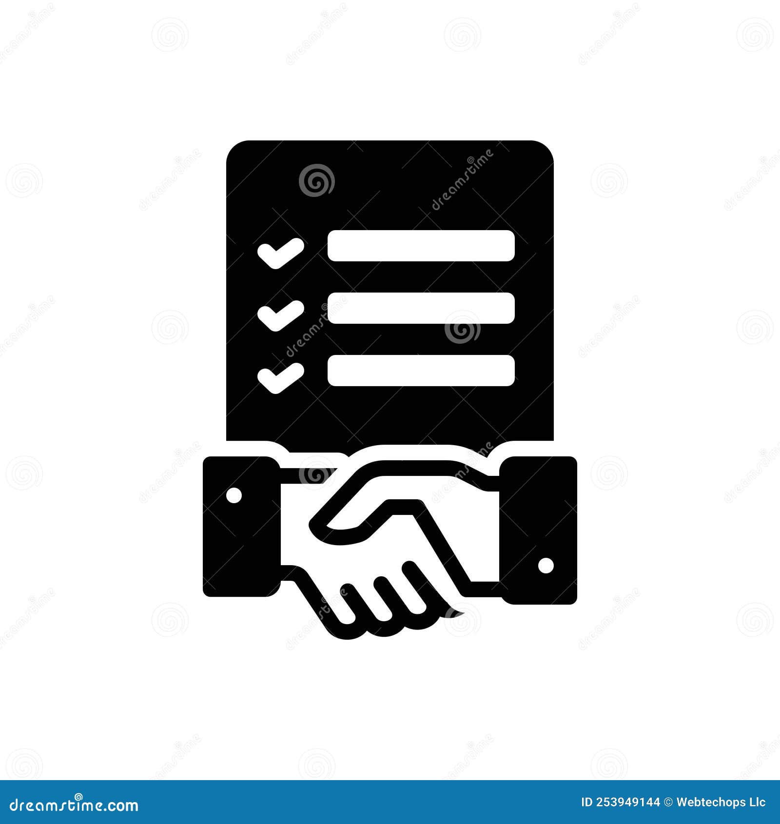Black Solid Icon for Tender, Proposal and Agreement Stock Illustration ...