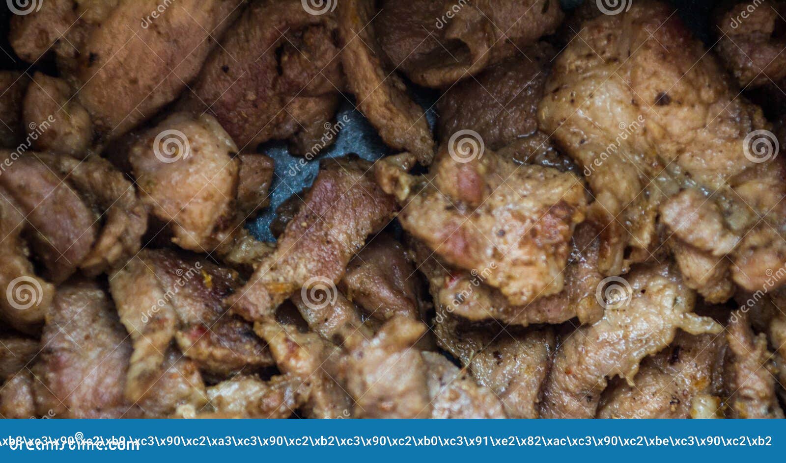 Pieces of fried pork stock photo. Image of fried, dish - 117736544