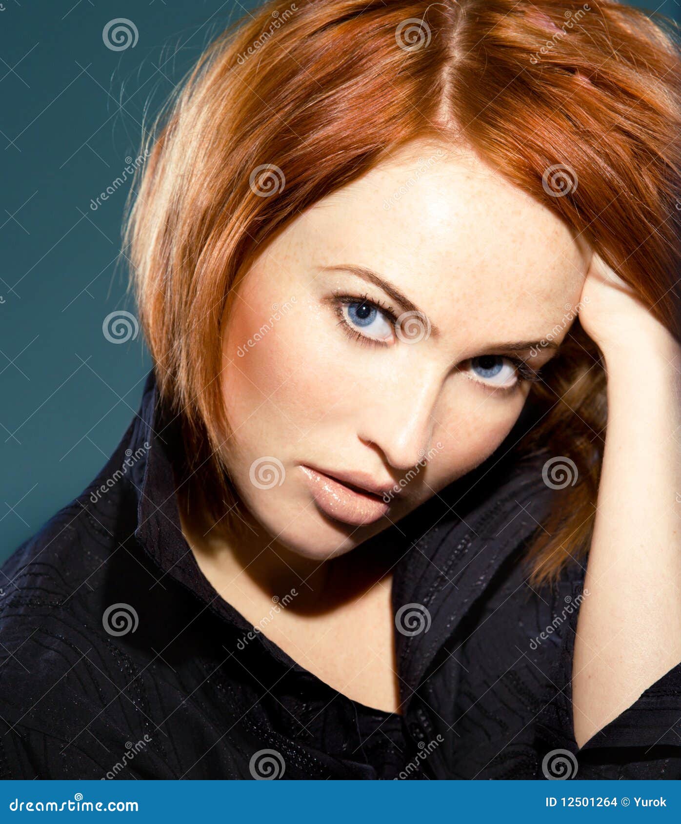 Tender red-haired woman stock photo. Image of people - 12501264