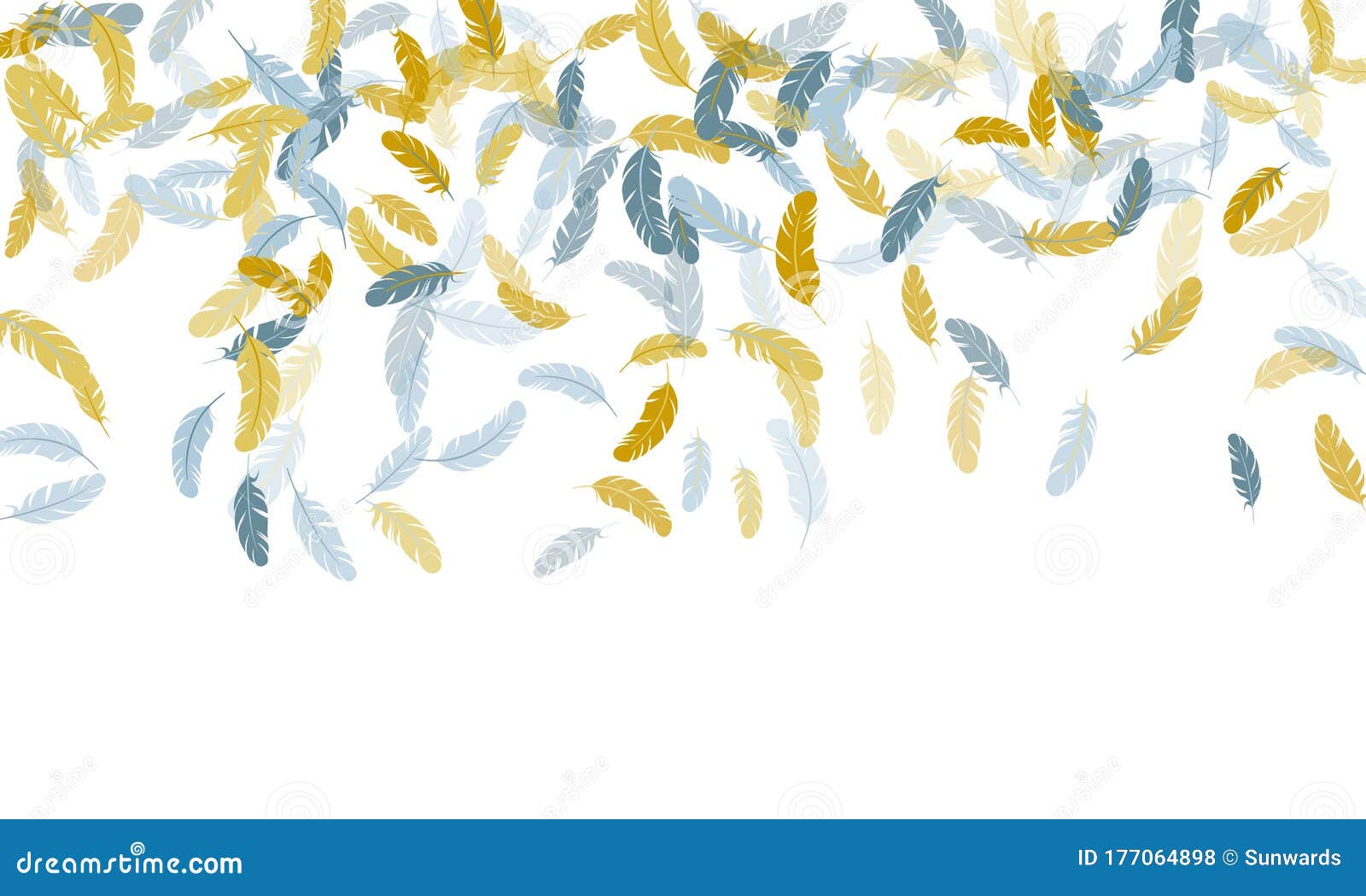 Falling Feather Background. Realistic 3d Fluffy Bird Plumage For ...