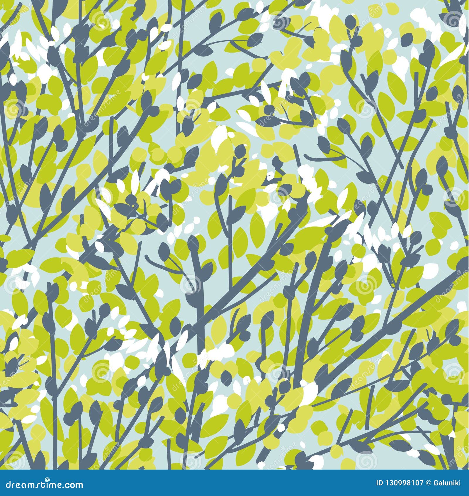 Tender Spring Tree Branches Seamless Pattern Stock Vector - Illustration of decor, nature: 130998107