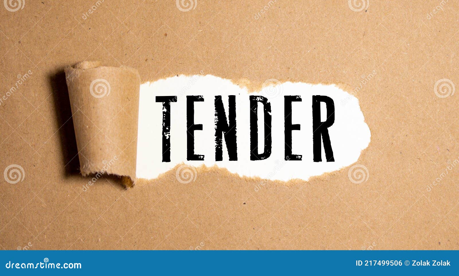 Tender Word on Card Index Paper. Torn Paper Stock Photo - Image of ...