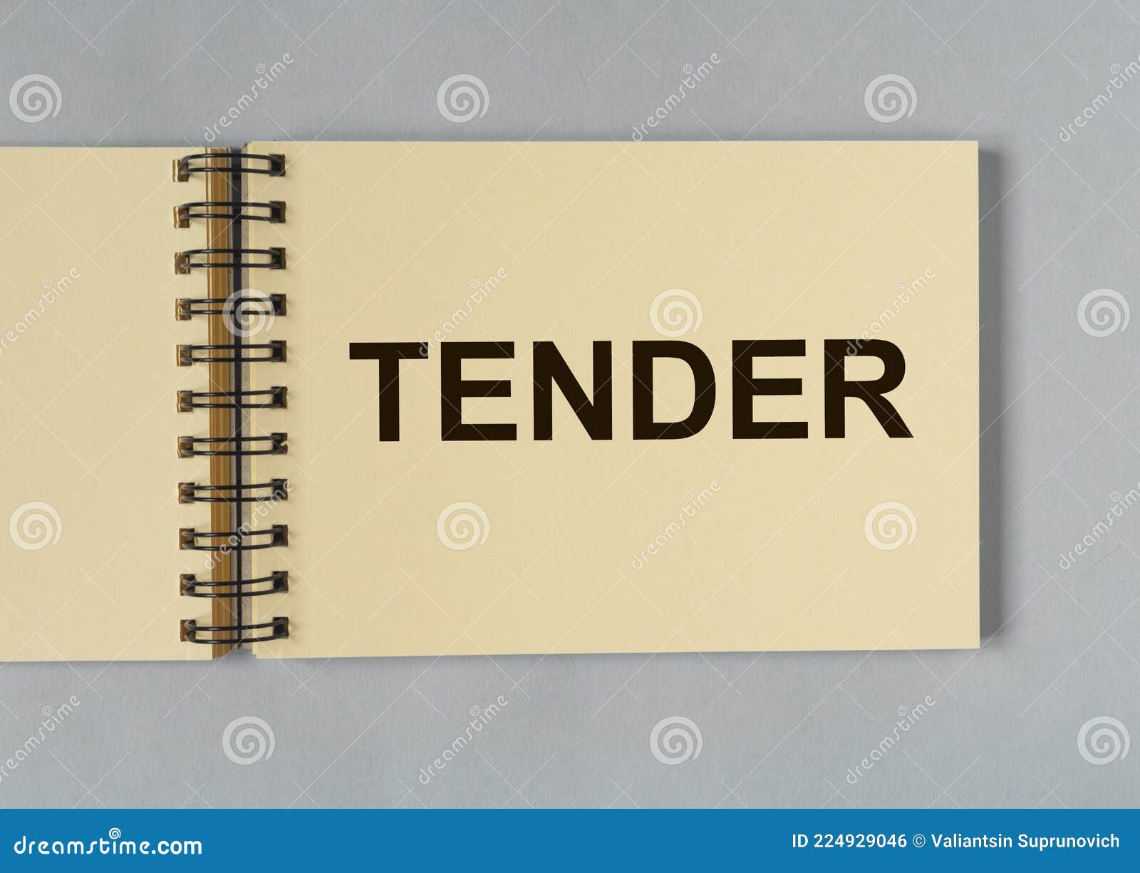 Tender Word on Notebook Paper. Business Concept Stock Photo - Image of ...