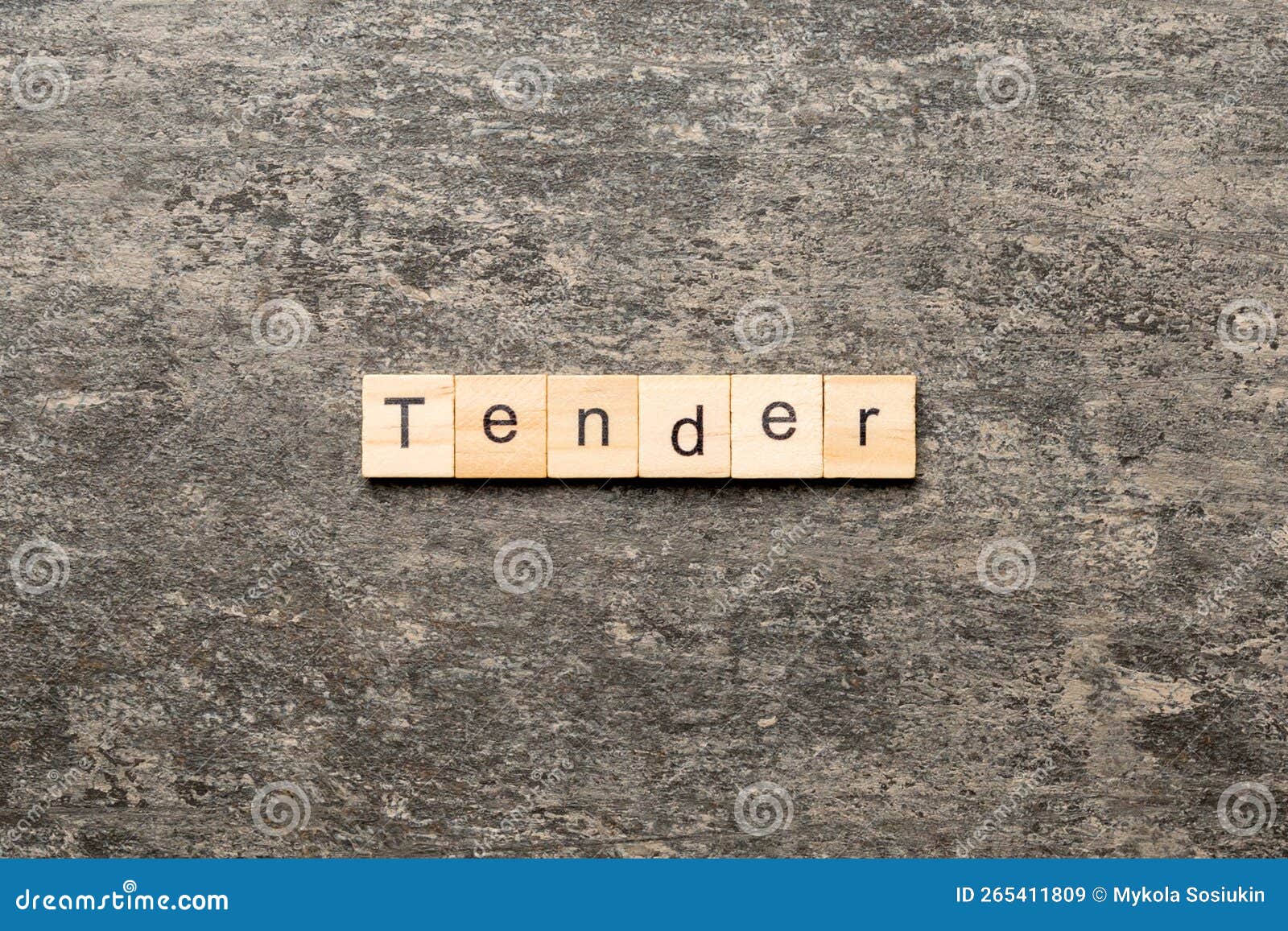 Tender Word Written on Wood Block. Tender Text on Table, Concept Stock ...