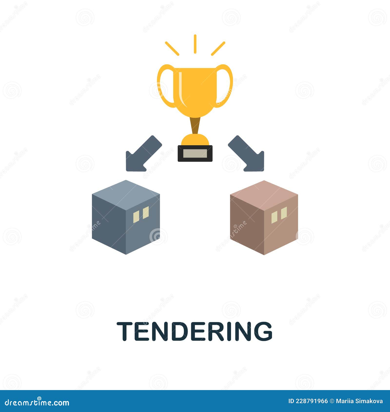 Tendering Flat Icon. Simple Sign from Procurement Process Collection ...