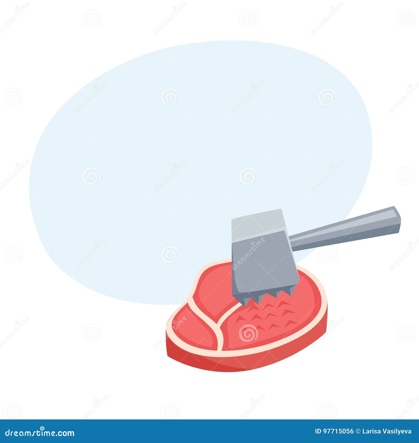 Tenderize meat with hammer stock vector. Illustration of mallet - 97715056