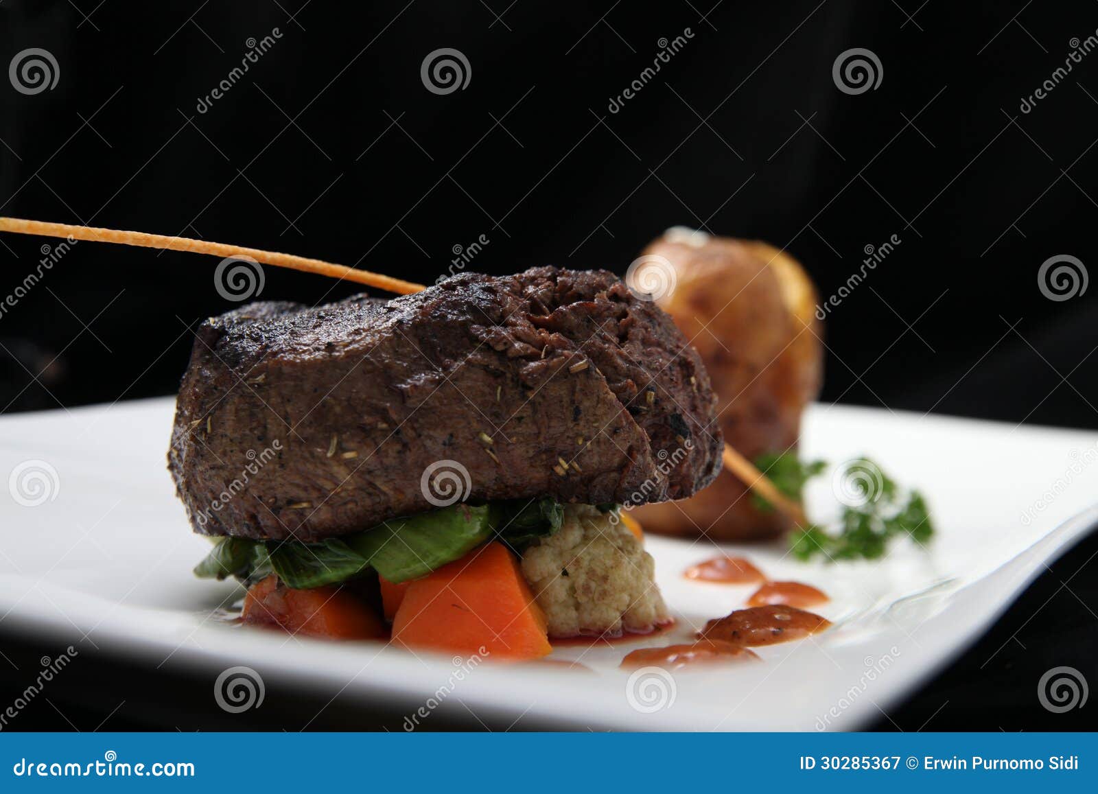 Tenderloin steak portion stock image. Image of barbecue - 30285367