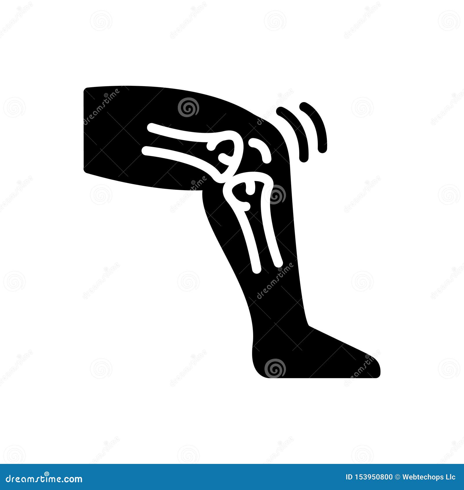 Black Solid Icon for Tendon, Bone and Knee Stock Vector - Illustration ...