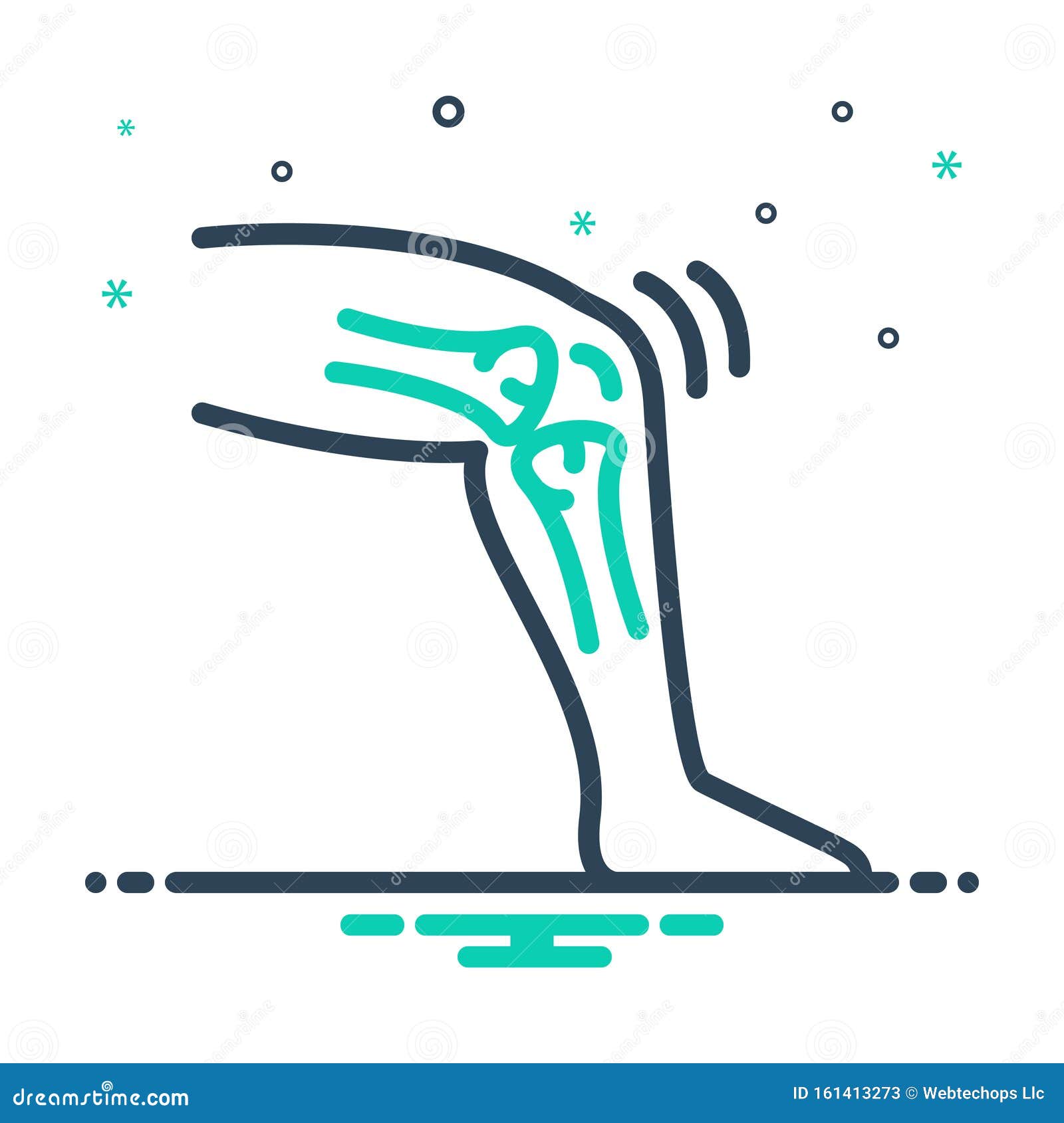Mix Icon for Tendon, Bone and Knee Stock Vector - Illustration of tibia ...