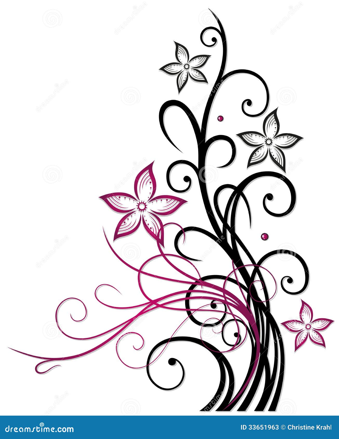 Tendril, abstract, flowers stock vector. Illustration of flora - 33651963