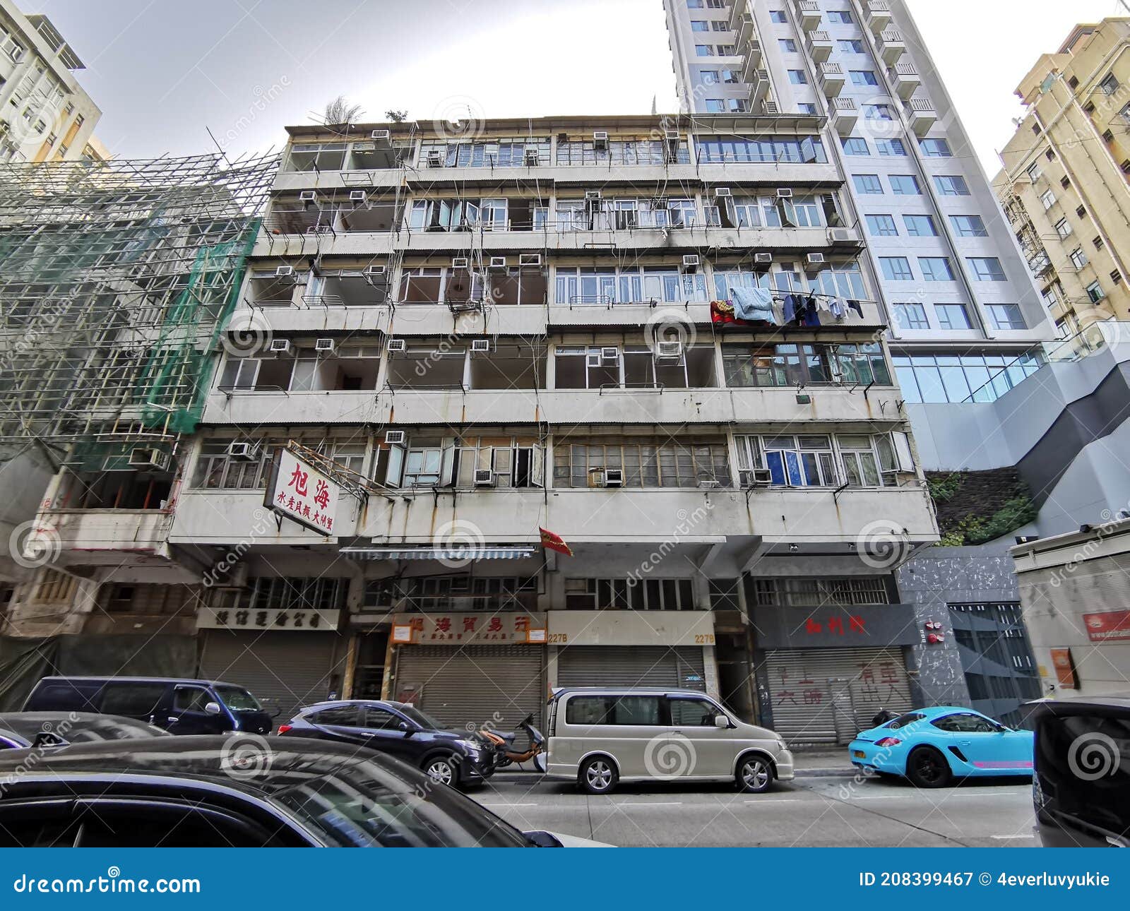 Tenement Building Hong Kong Editorial Photography - Image of ...