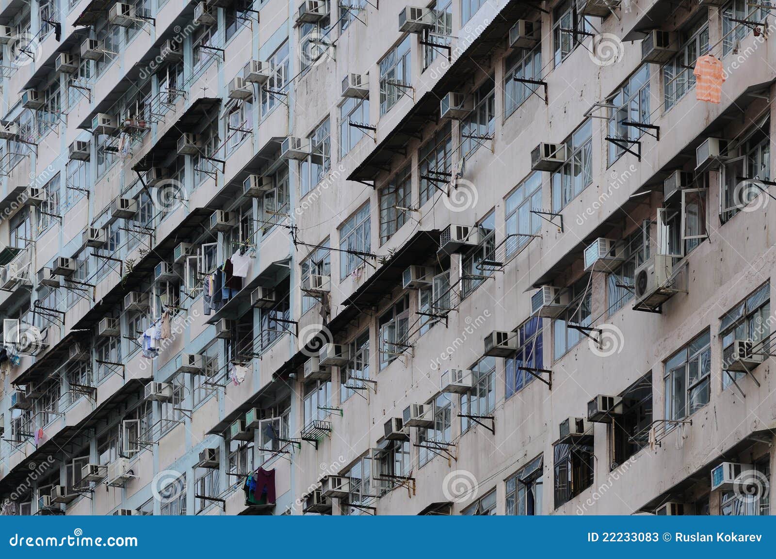 Tenement-house wall. stock image. Image of building, kong - 22233083