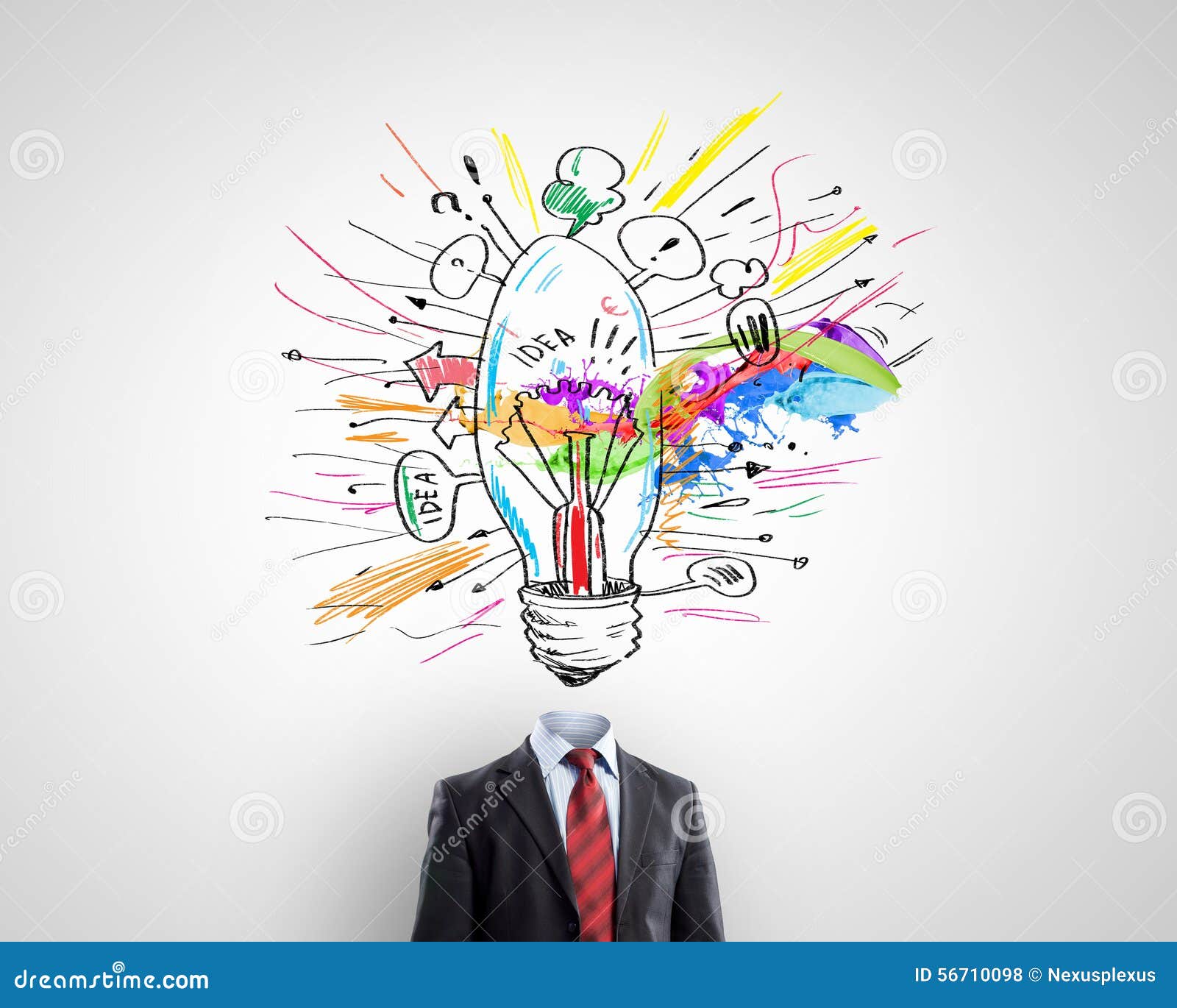 Tener gran idea en cabeza stock de ilustración. Ilustración de ...