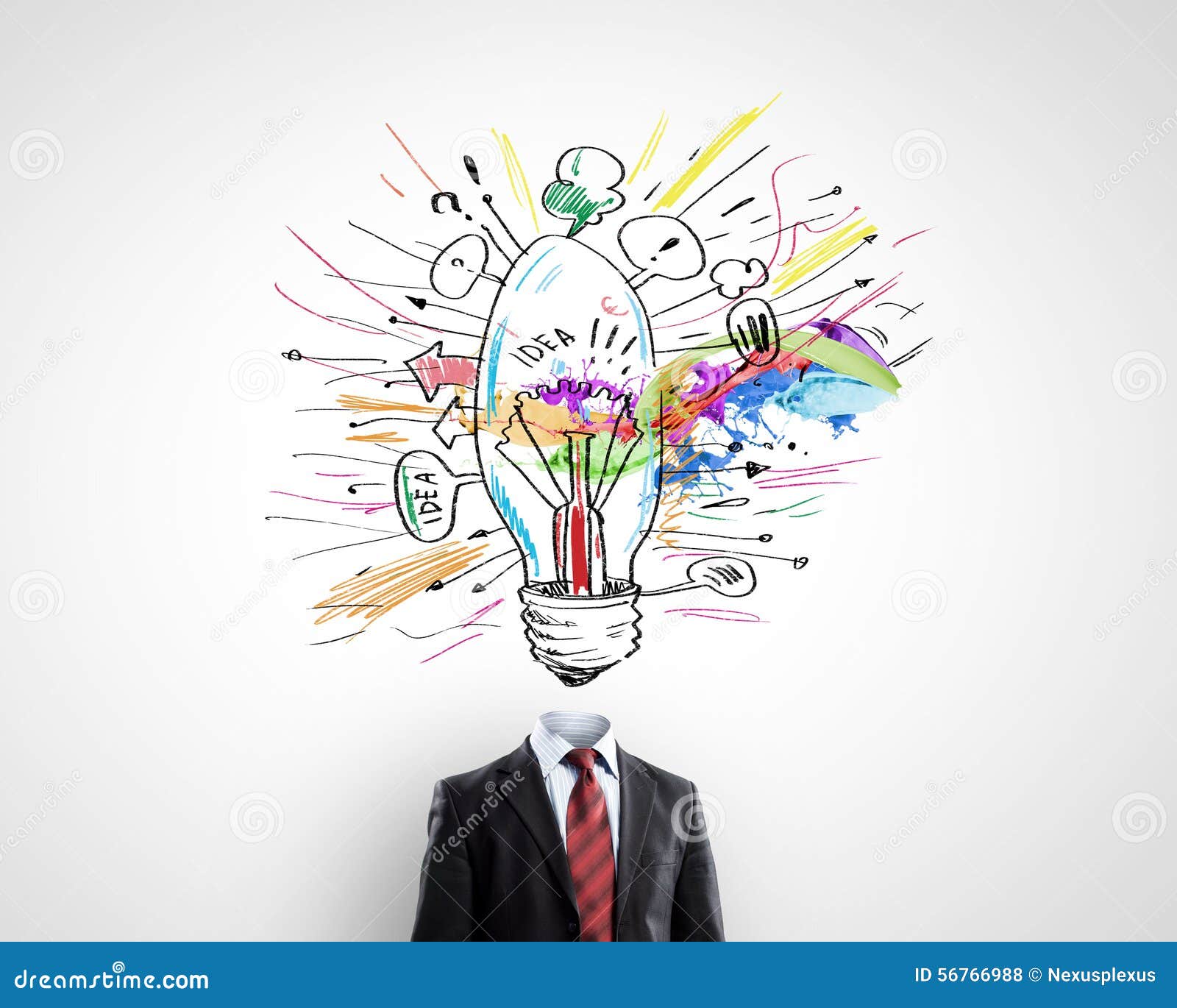 Tener gran idea en cabeza stock de ilustración. Ilustración de juego ...