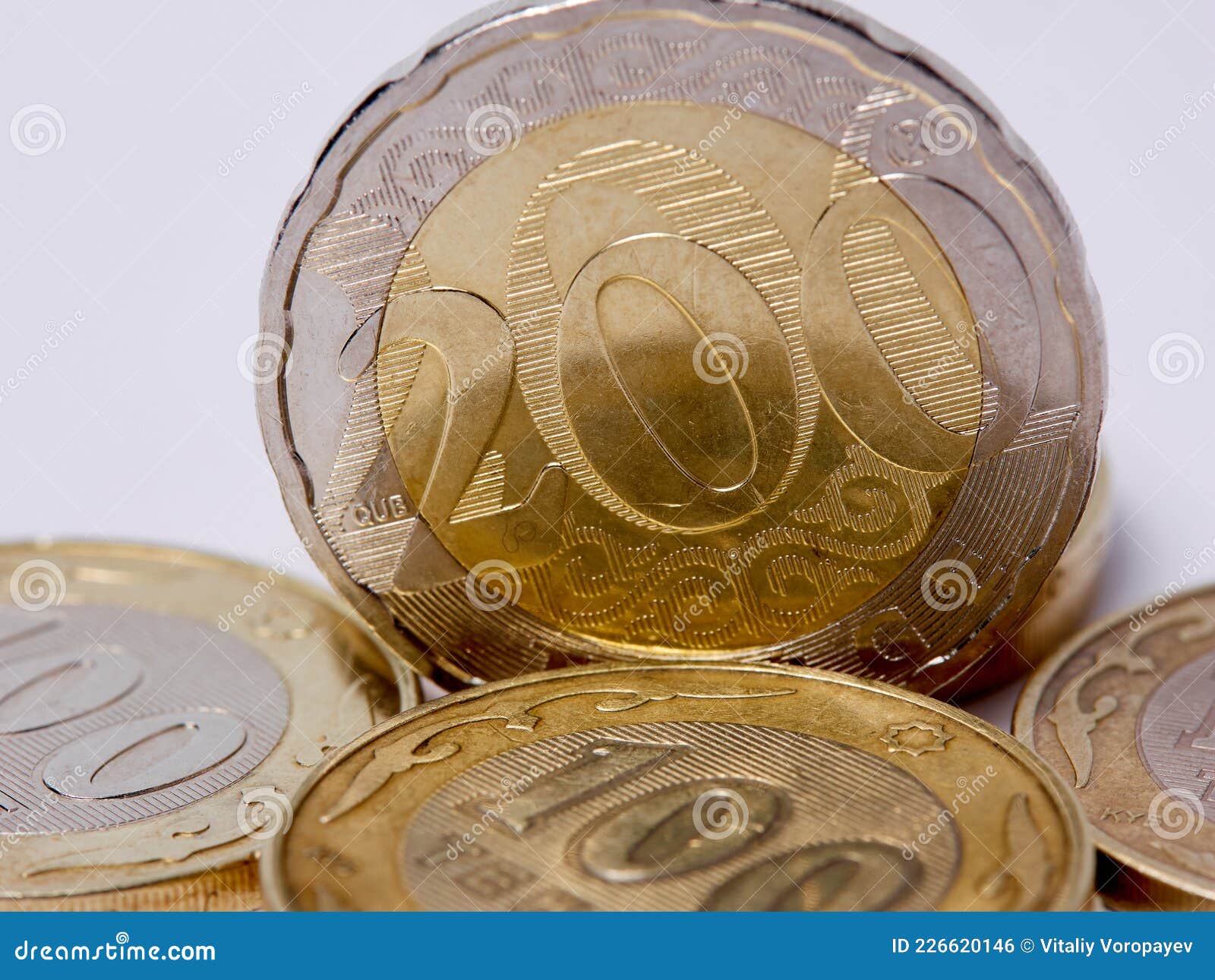 Tenge Coins. 200 and 100 Tenge Coins Stock Photo - Image of economy ...