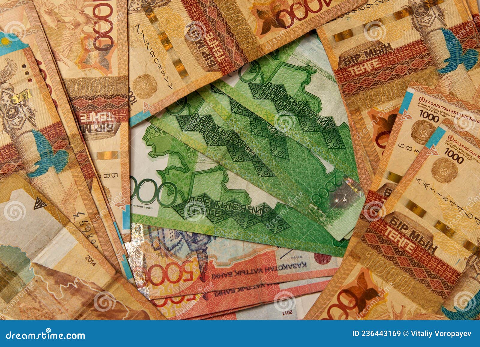 Tenge. Many Tenge Banknotes. Flat Lay Stock Image - Image of banknote ...