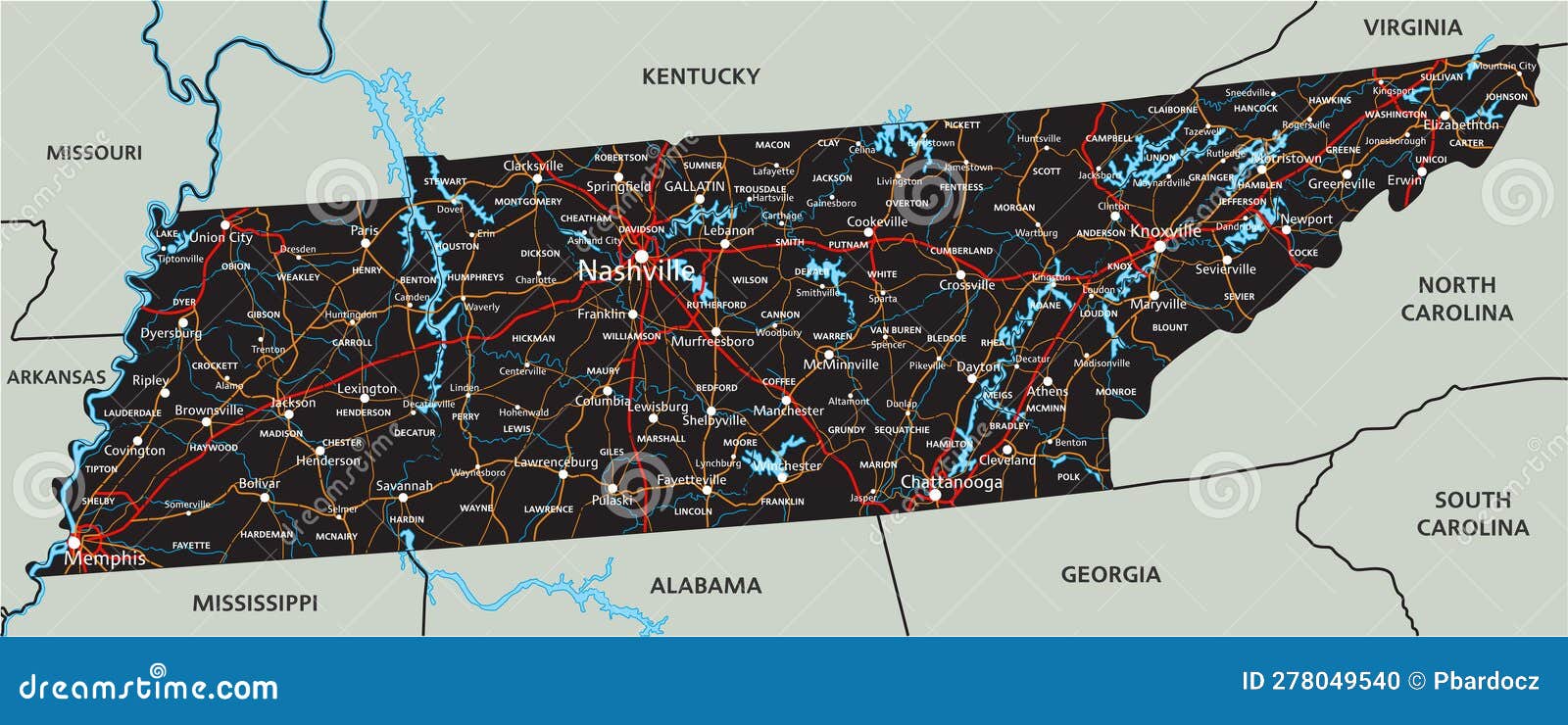Tennessee Road Map