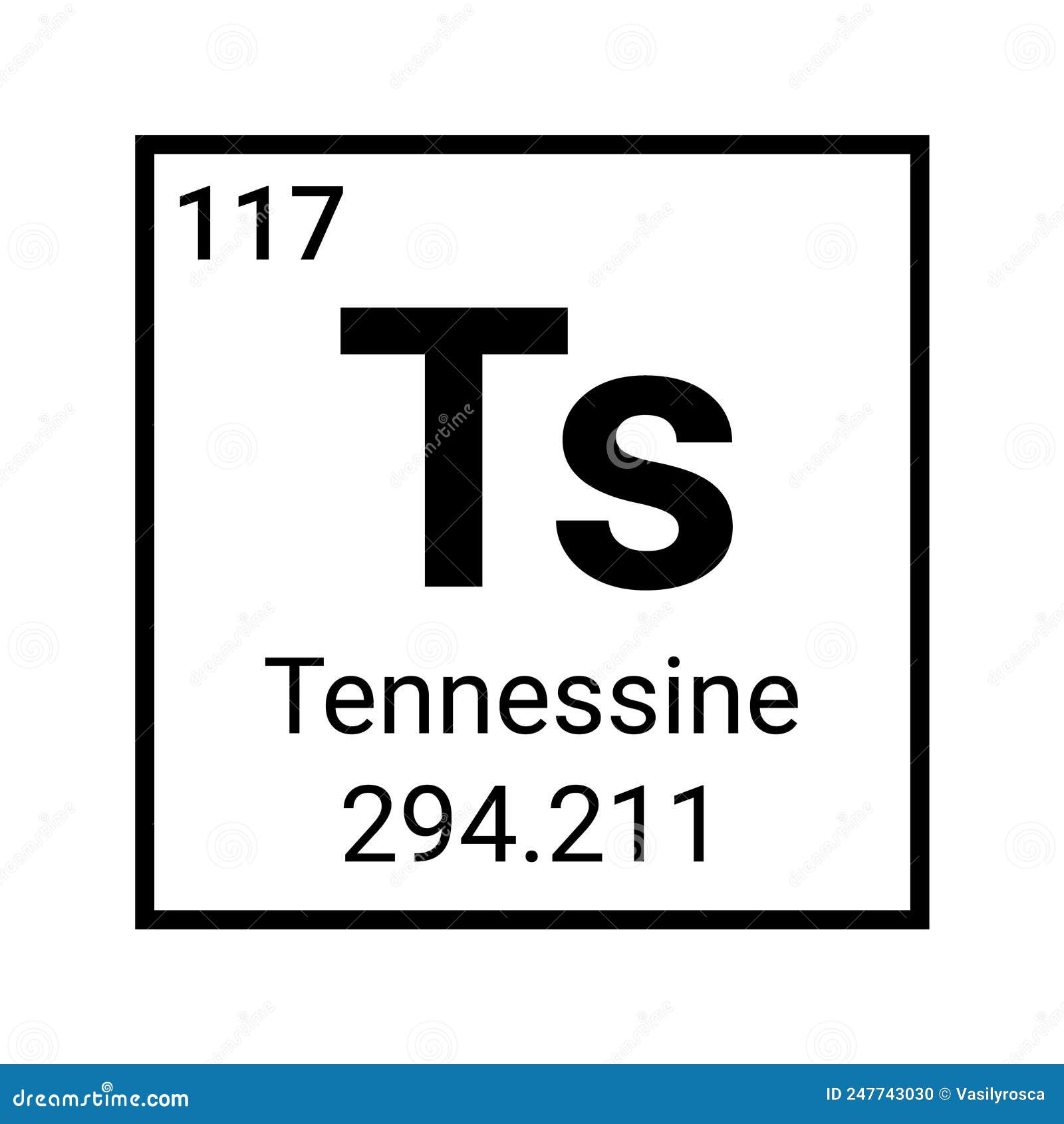 Tennessee Atomic Periodic Table Element Science Icon Stock Vector ...