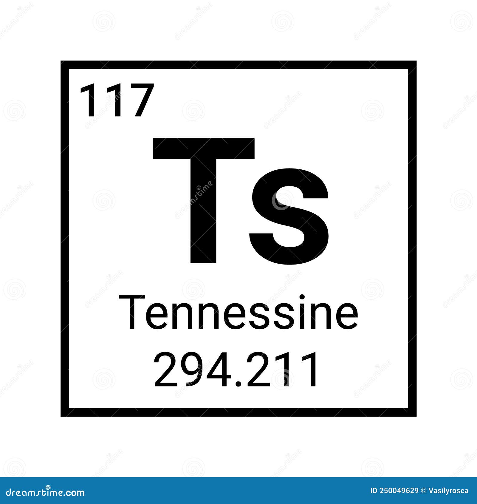 Tennessee Atomic Periodic Table Element Science Icon Stock Vector ...