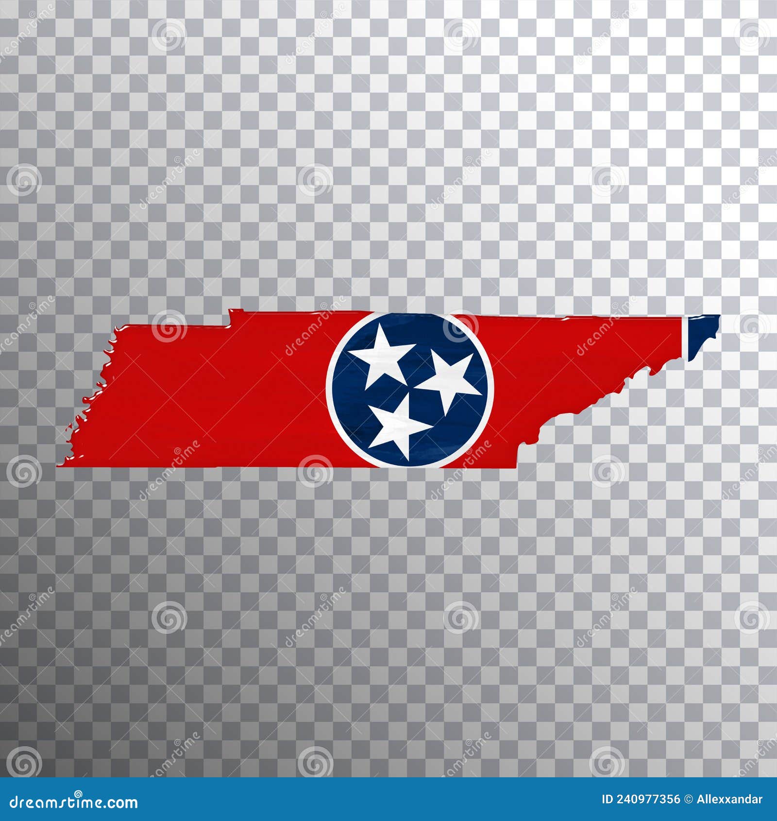 Tennessee Flag and Map, Transparent Background Stock Illustration ...