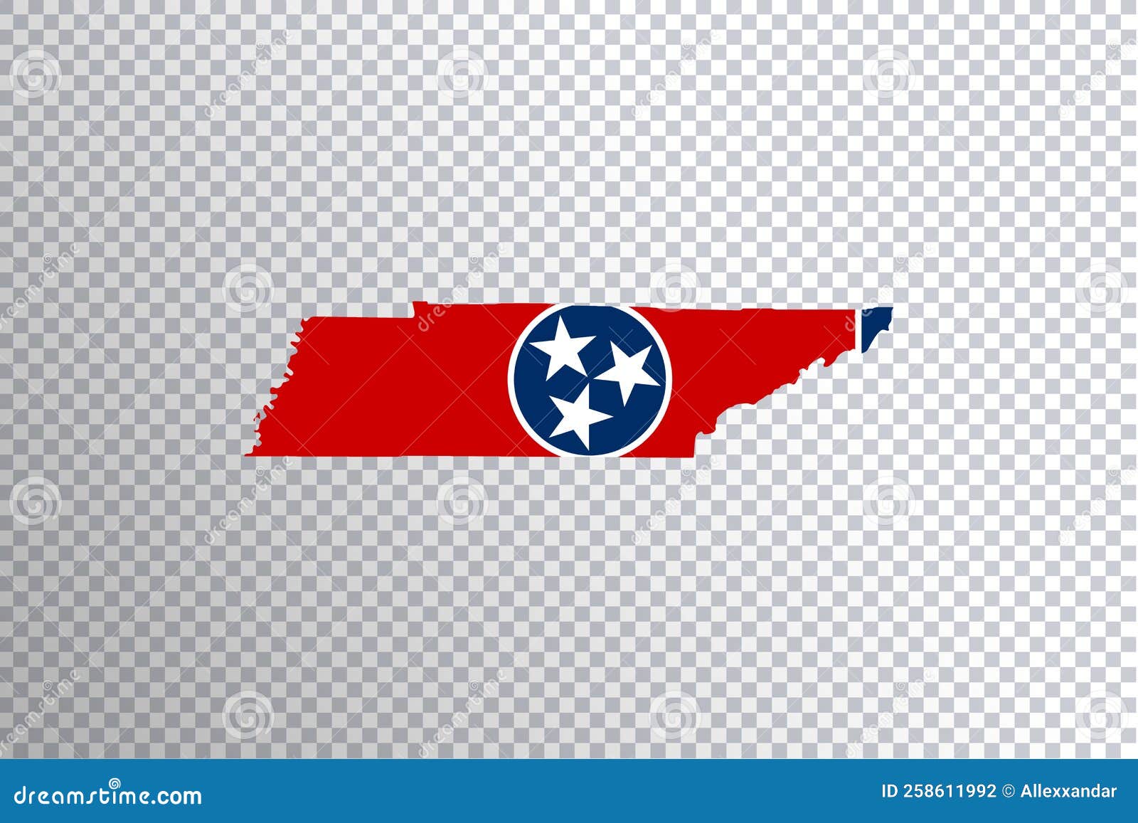 Tennessee Flag on Map, Transparent Background Stock Photo - Image of ...