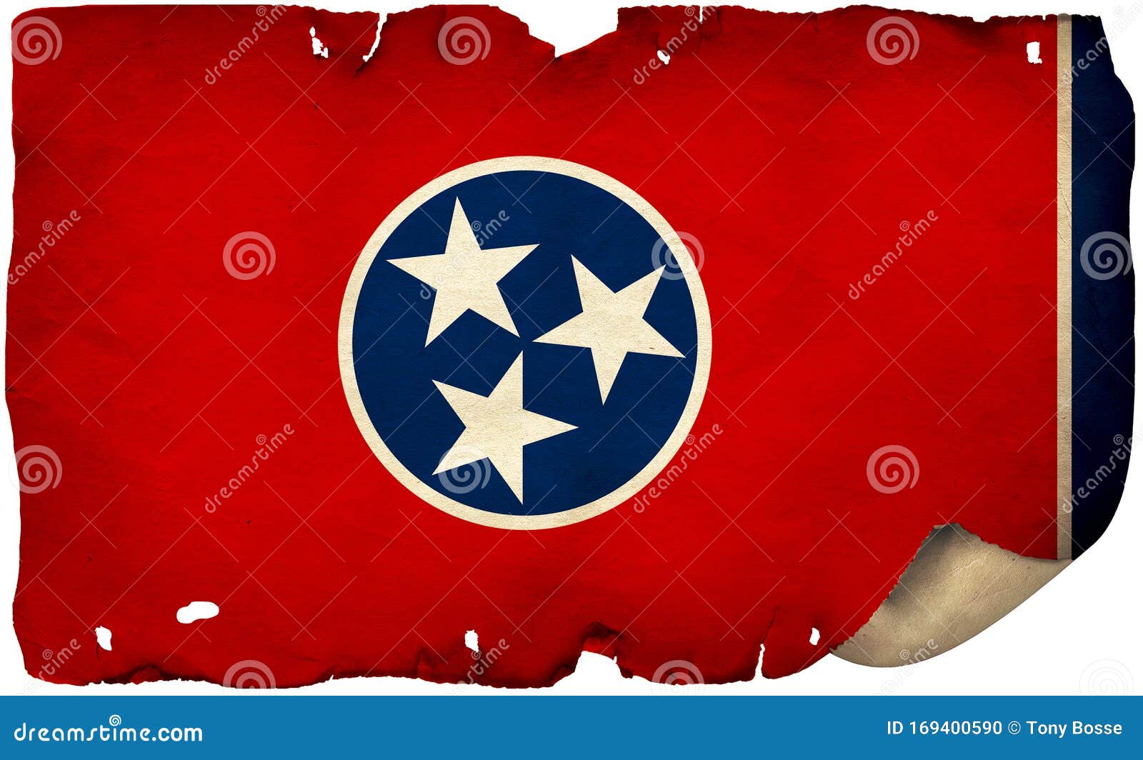 Tennessee State Flag on Old Paper Stock Photo - Image of american ...
