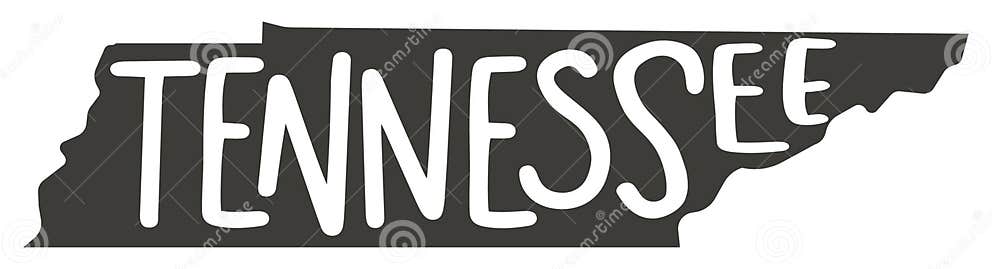 Tennessee Map with Text Script. Stock Vector - Illustration of label ...