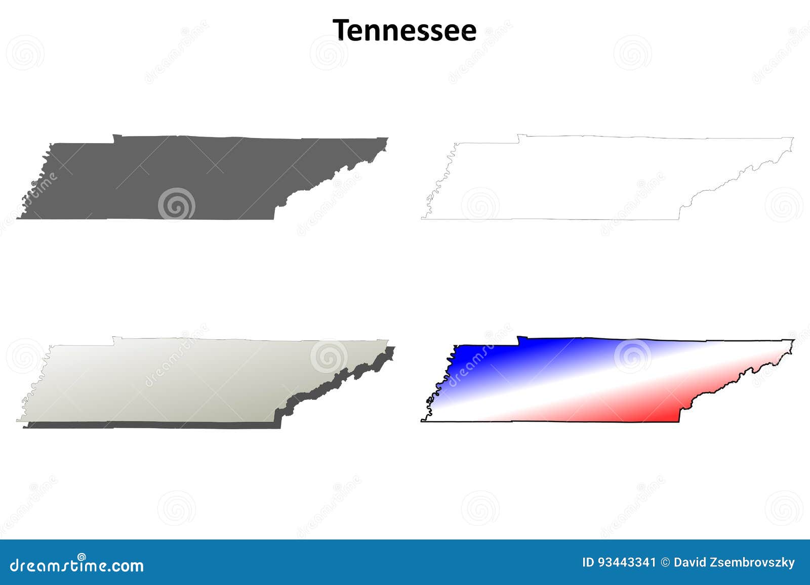 Tennessee Outline Map Royalty-Free Stock Photography | CartoonDealer ...