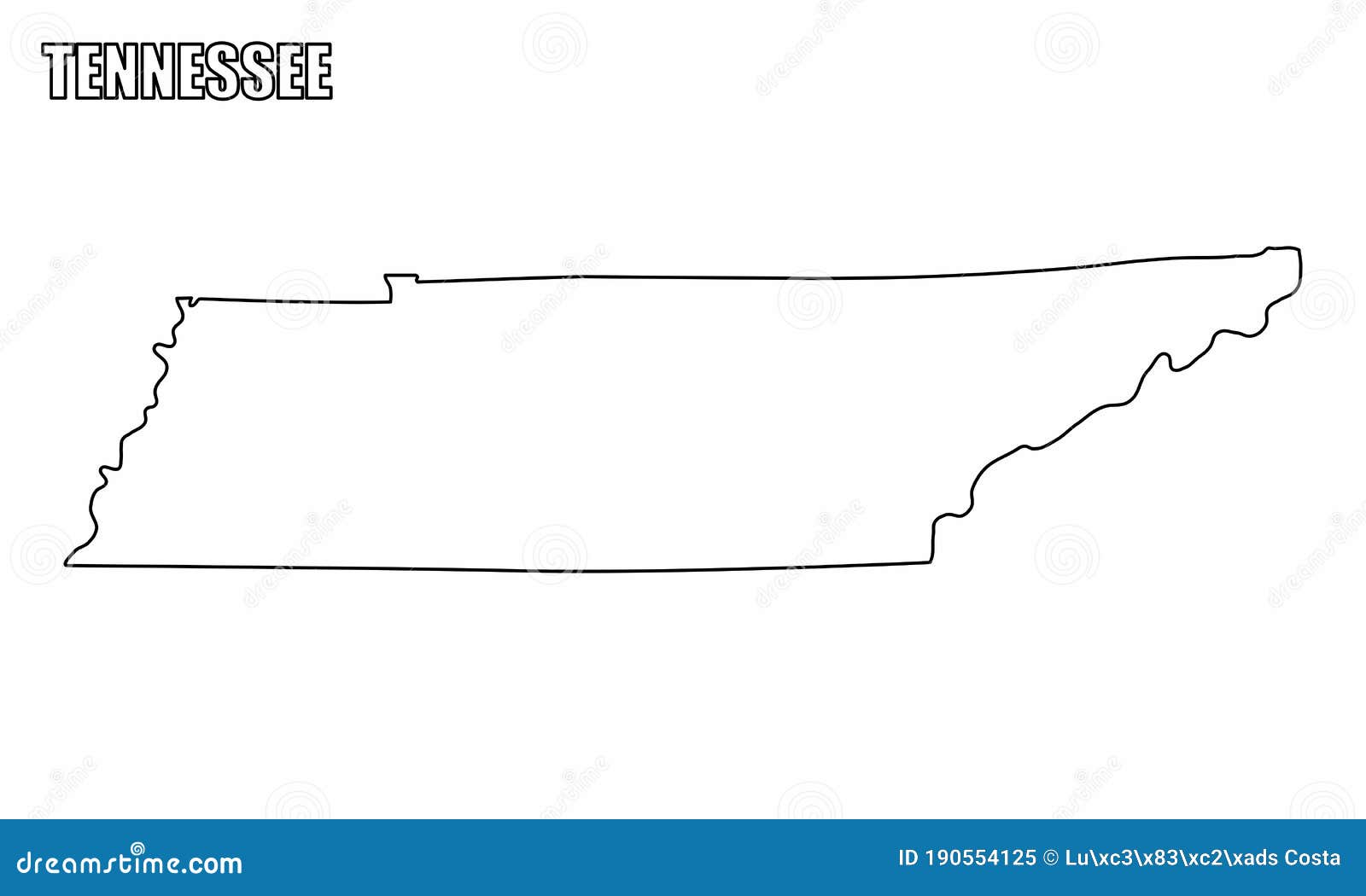 Tennessee Map Outline Vector Illustartion 158137834