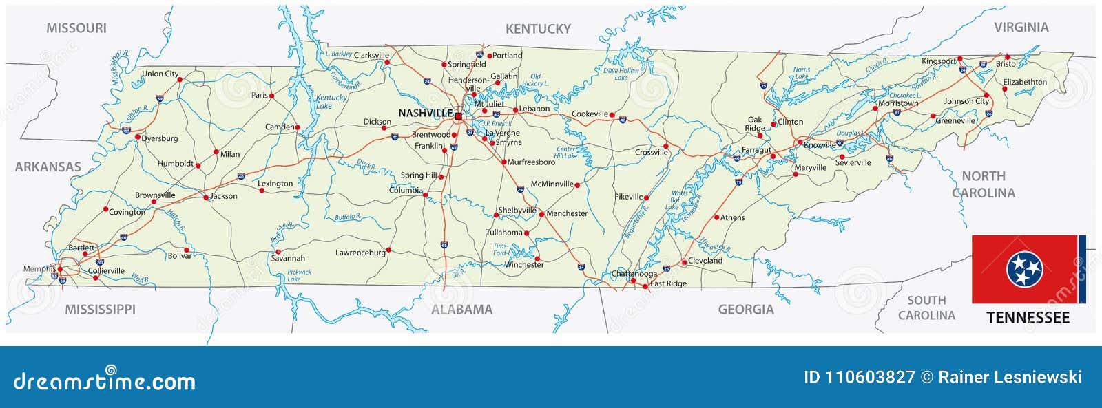 Tennessee Map On Road Sign. Vector Illustration | CartoonDealer.com ...