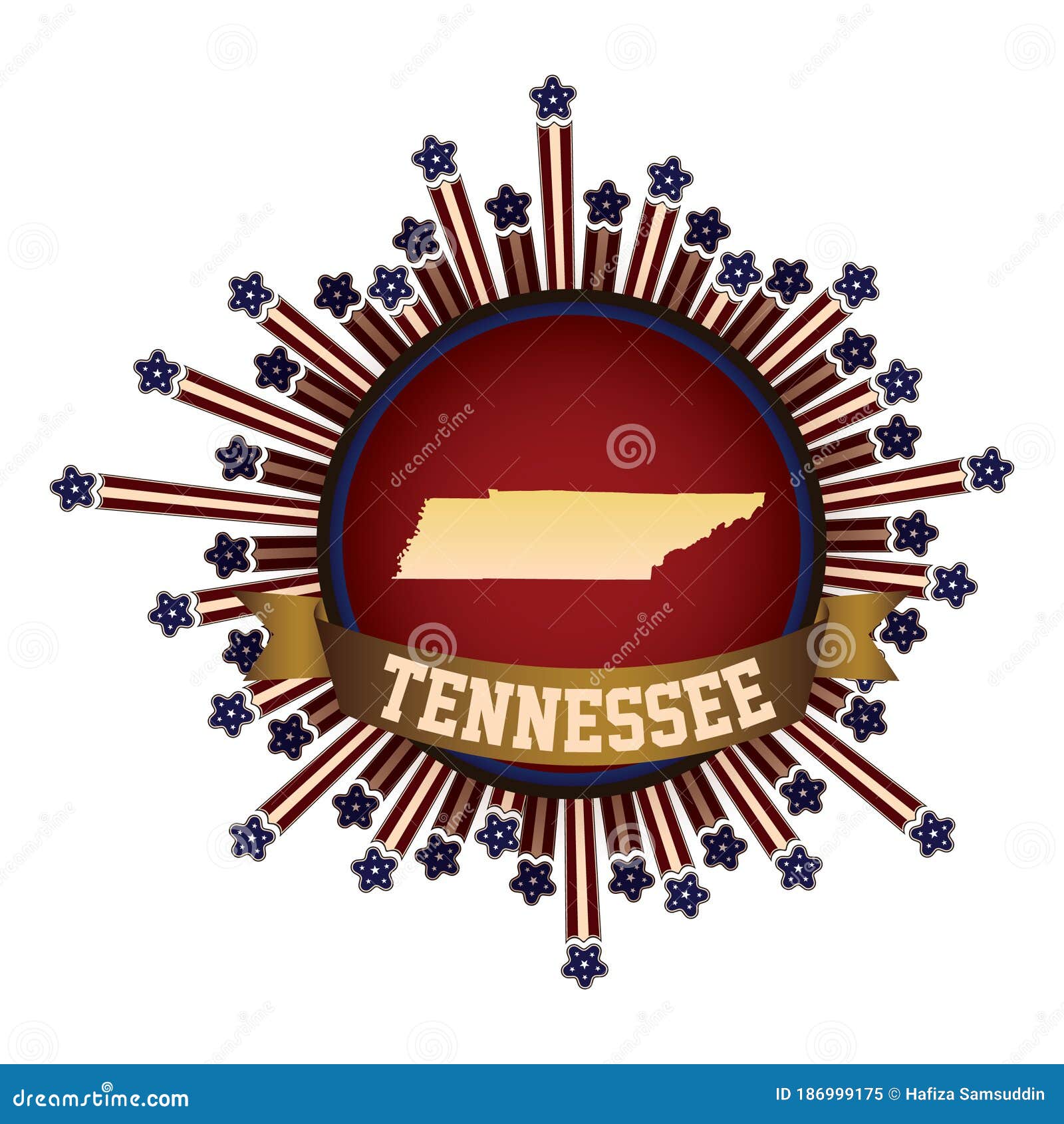 Tennessee State Button with Banner. Vector Illustration Decorative ...