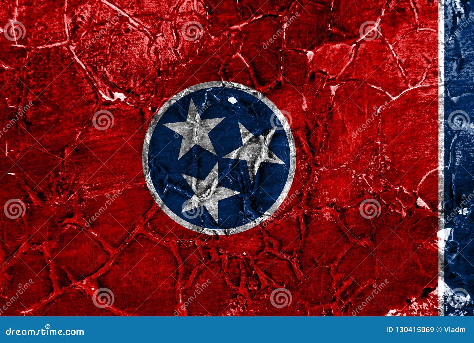 Tennessee State Grunge Flag United States Of America Stock