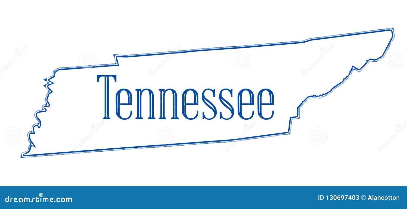 Tennessee State Outline Map Stock Illustration - Illustration of ...