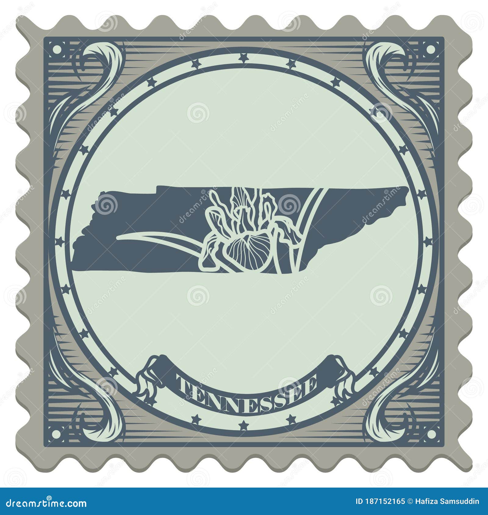 Tennessee State Postage Stamp. Vector Illustration Decorative Design ...
