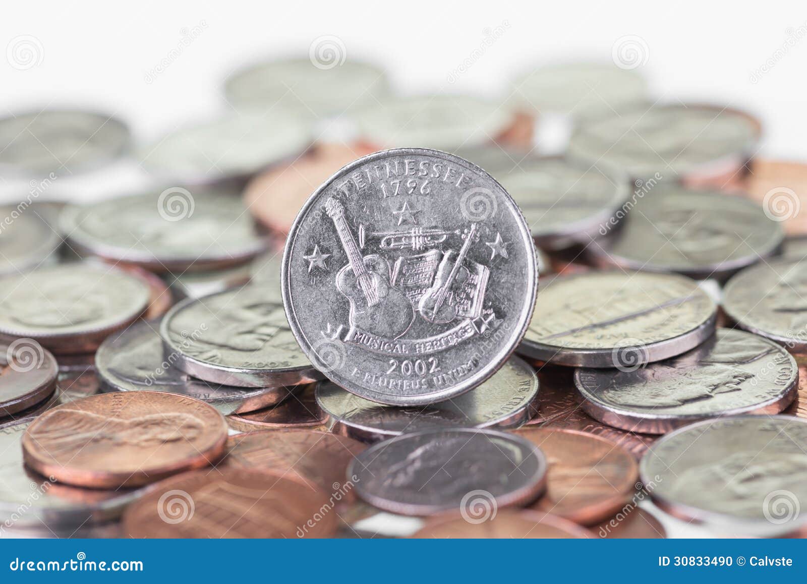 Tennessee State Quarter Reverse Extreme Close Up Stock Photo - Image of ...