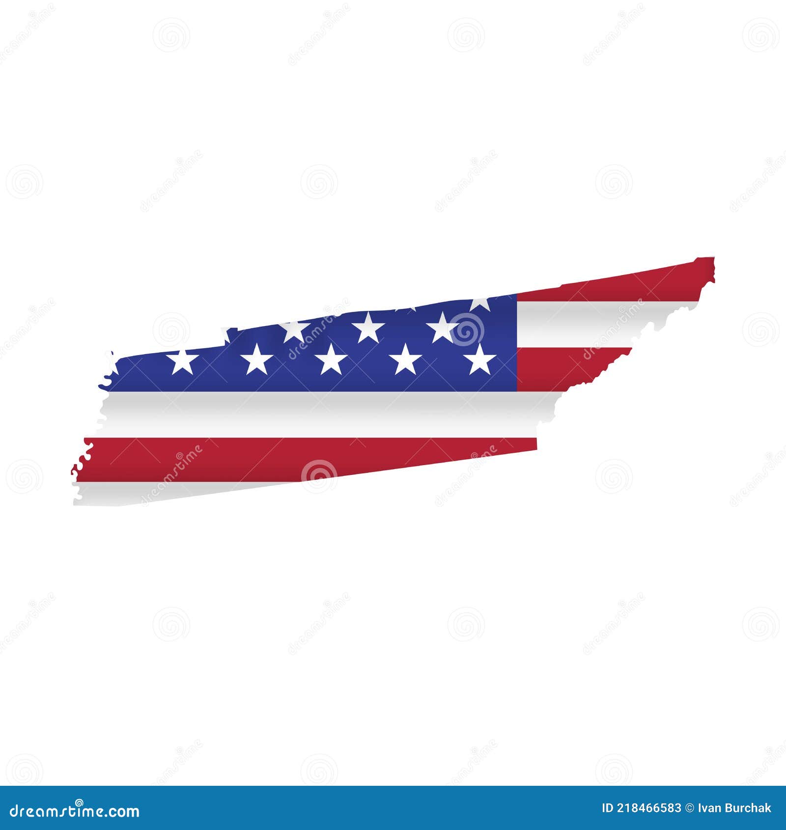 Tennessee US State Flag Map Vector Isolated Stock Vector - Illustration ...