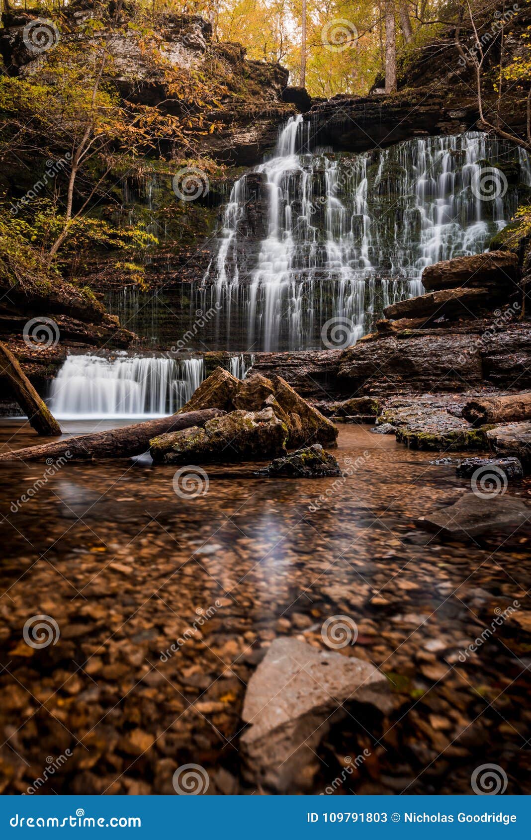 Tennessee Waterfall in the Fall Stock Image - Image of sanfrancisco ...