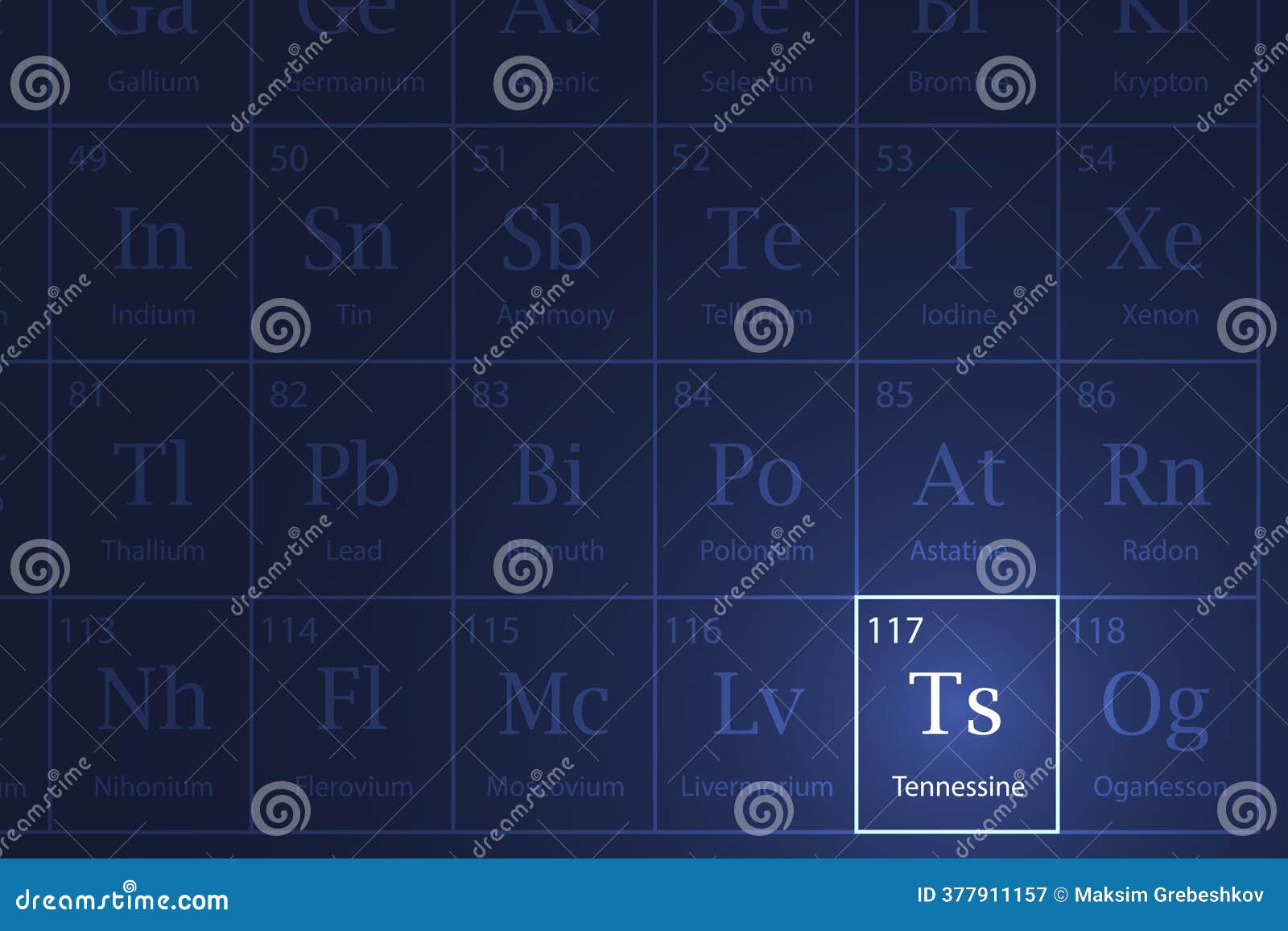 Tennessine, Ts, Periodic Table Element Cartoon Vector | CartoonDealer ...