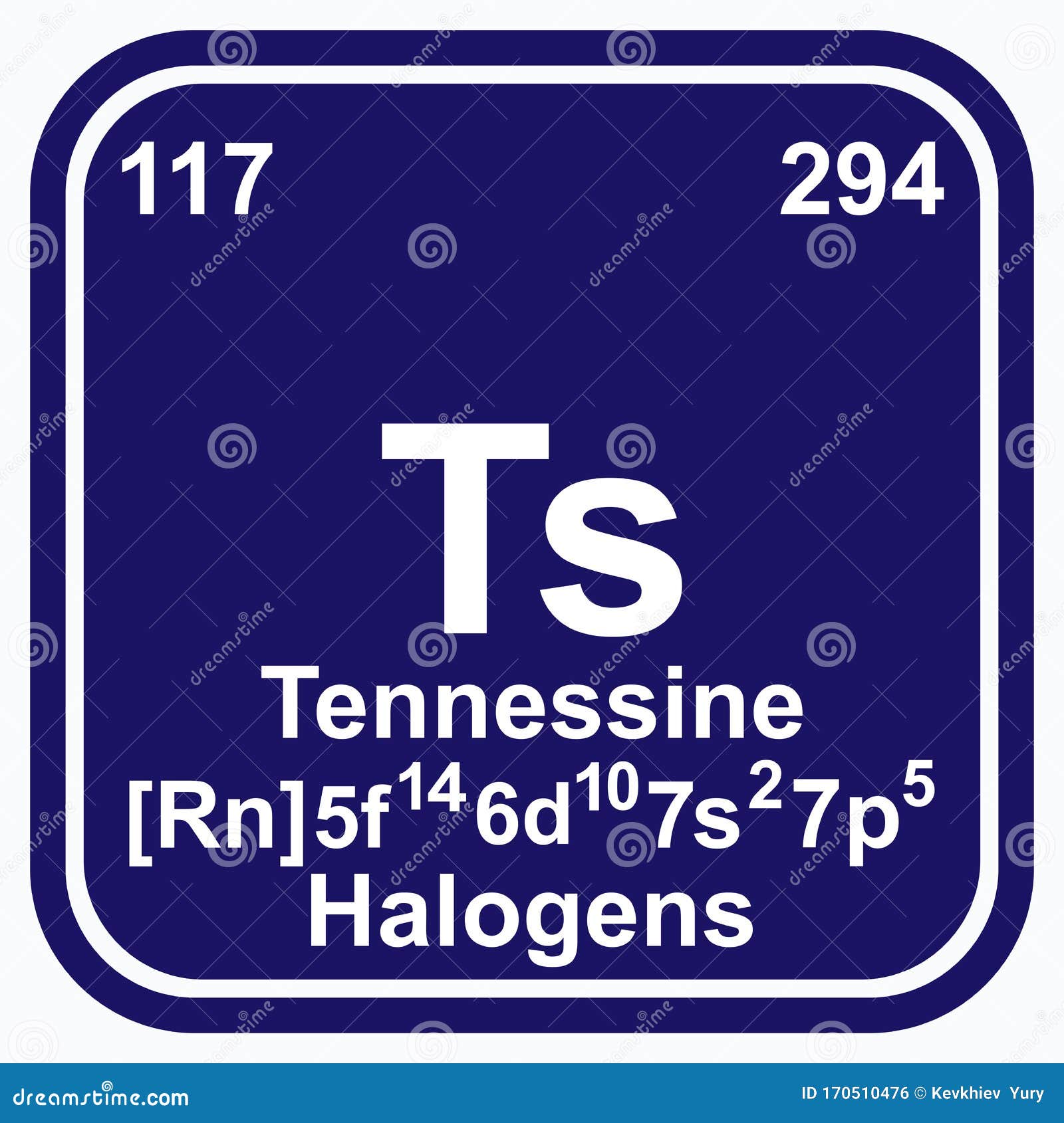 Tennessine. Halogens. Chemical Element Of Mendeleev\'s Periodic Table ...