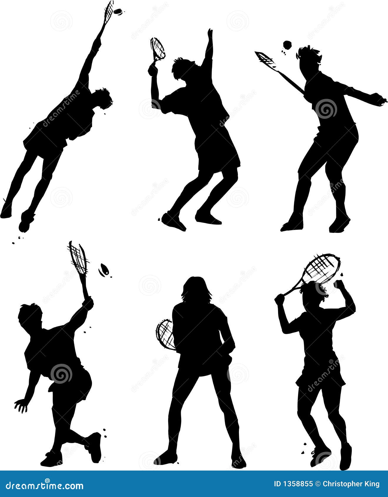 Tennis action poses stock vector. Illustration of compete - 1358855
